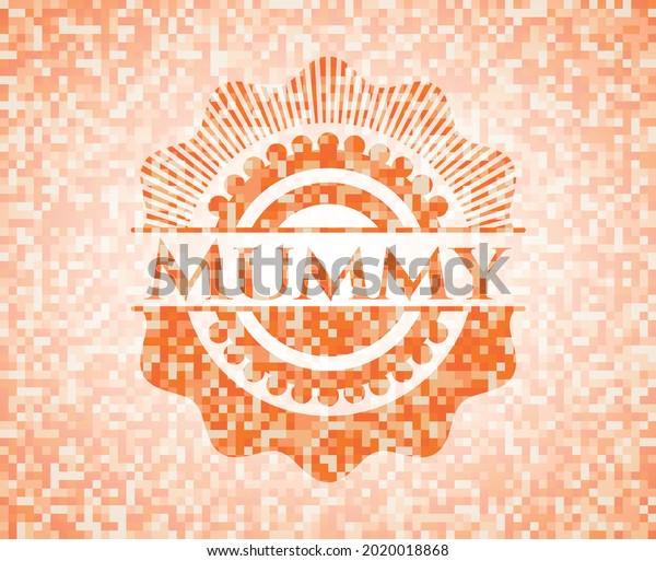 Mummy Orange Mosaic Emblem Background Stock Vector (Royalty Free ...