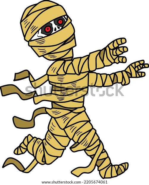 Mummy Walk Vector Illustration Isolated On Stock Vector (Royalty Free ...