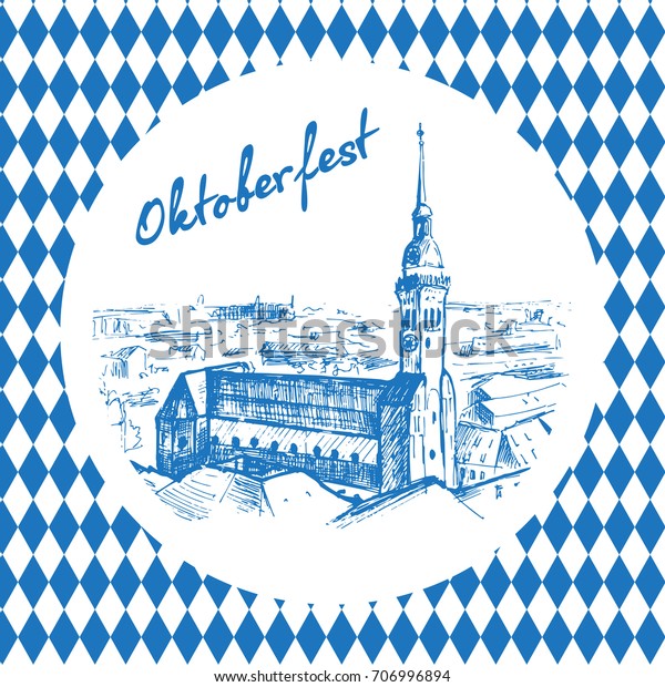 Munchen Landscape Symbol Munchen Germany Sketch Stock Vector (Royalty ...