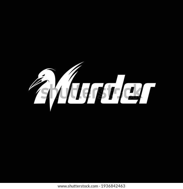 Murder Lettering Logo Bird Concept Stock Vector (Royalty Free) 1936842463