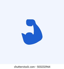 Muscle Arm Icon Isolated White Background Stock Illustration 504021535 ...