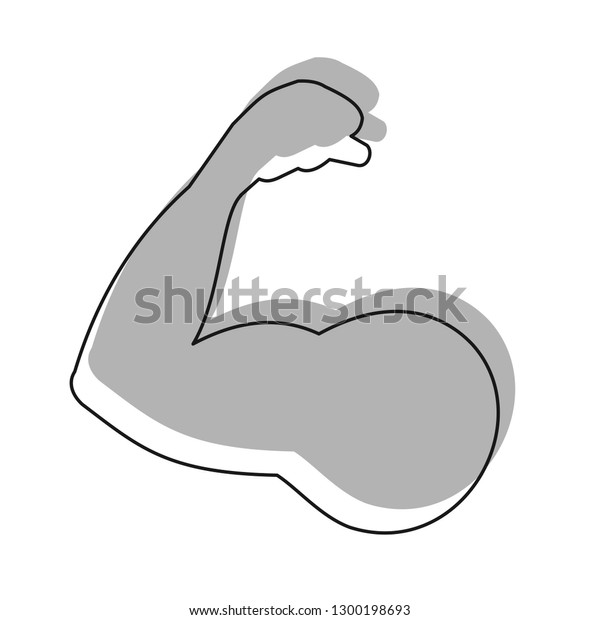 Muscle Arm Line Art Flat Vector Stock Vector (Royalty Free) 1300198693 ...