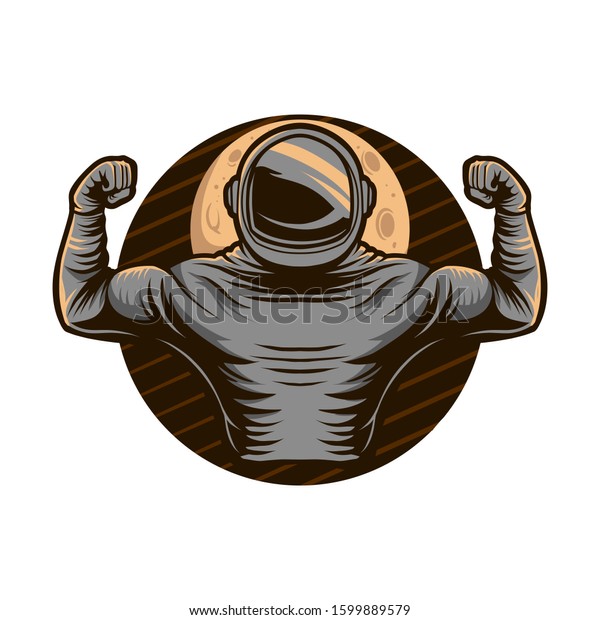 Muscle Astronaut Vector Illustration Isolated On Stock Vector (Royalty ...