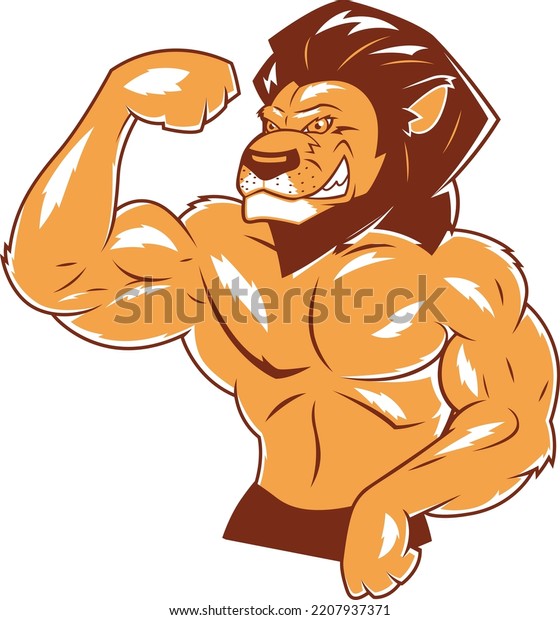 Muscle Body Builder Tiger Logo Vector Stock Vector (Royalty Free ...