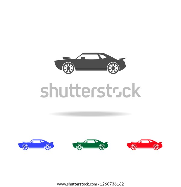 Muscle Car Icons Elements Transport Element Stock Vector (Royalty Free ...