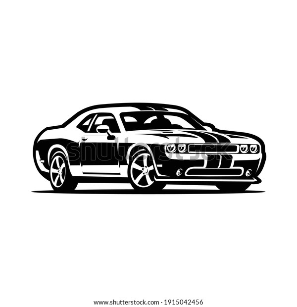 Muscle Car Vector Image Isolated Black Stock Vector (Royalty Free ...