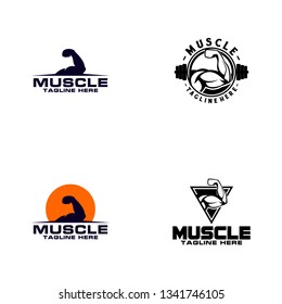 Muscle Logo Design Stock Vector (Royalty Free) 1341746105
