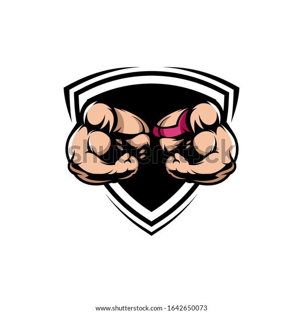 Muscle Logo Design Premium Vector Stock Vector (Royalty Free) 1642650073