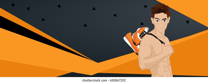 Muscle Man Bodybuilder Vector Cartoon Illustration Stock Vector ...