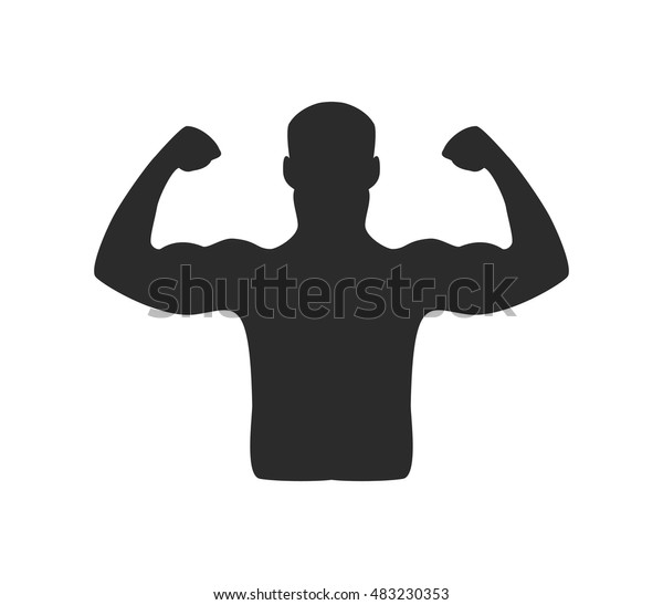 Muscle Man Icon Bodybuilder Icon Gym Stock Vector (Royalty Free ...