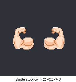 Muscle Pose Hand Pixel Art Style Stock Vector (Royalty Free) 2170127943 ...