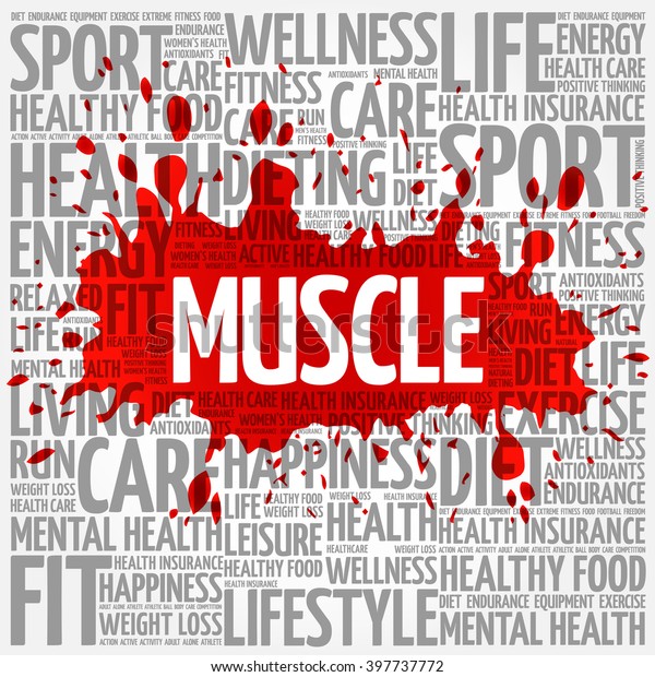 Muscle Word Cloud Background Health Concept Stock Vector (Royalty Free ...