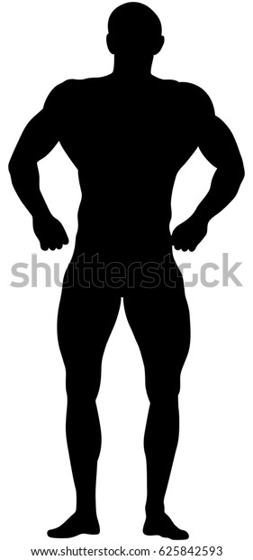 Muscular Athletic Bodybuilder Relaxed Pose Black Stock Vector (Royalty ...