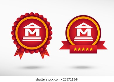 Museum Icon Stylish Quality Guarantee Badges Stock Vector (Royalty Free ...