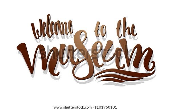 Museum Lettering Typography Modern Calligraphy Vector Stock Vector ...