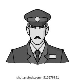 Museum Security Guard Icon Monochrome Style Stock Vector (Royalty Free ...