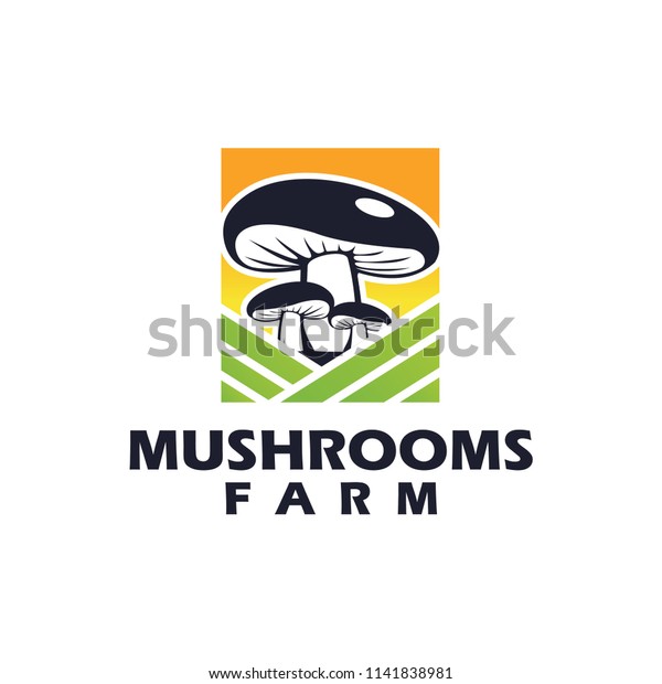 Mushroom Farm Logo Design Stock Vector (Royalty Free) 1141838981
