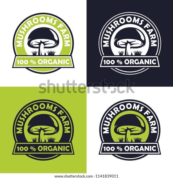 Mushroom Farm Logo Design Stock Vector (Royalty Free) 1141839011 ...