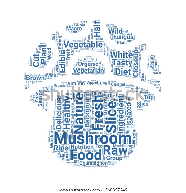 Mushroom Word Cloud Tag Cloud About Stock Vector (Royalty Free ...