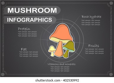 Mushrooms Infographics Vector Illustration: vector de stock (libre de ...