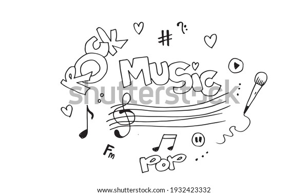 Music Background Hand Drawn Music Illustration Stock Vector (Royalty ...