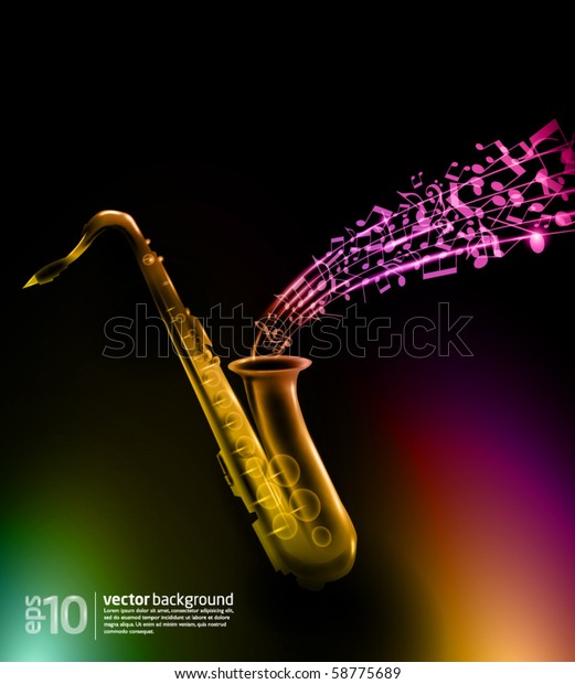 Music Background Vector Saxophone Stock Vector (Royalty Free) 58775689 ...
