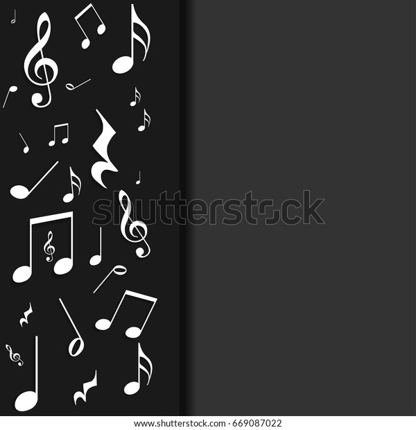 Music Background White Note On Black Stock Vector (Royalty Free ...