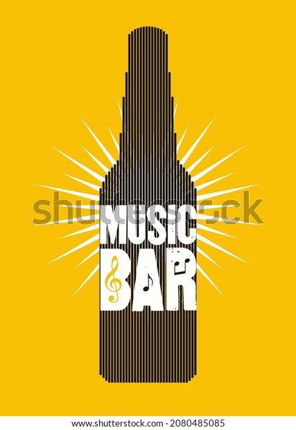 Music Bar Poster Design Beer Bottle Stock Vector (Royalty Free ...