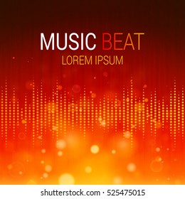 Music Beat Vector Red Lights Background Stock Vector (Royalty Free ...