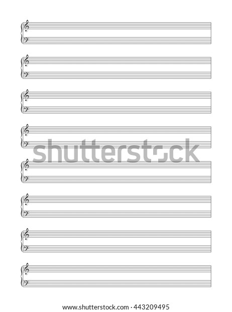 Music Blank Note Stave Vertical Music Stock Vector (Royalty Free ...