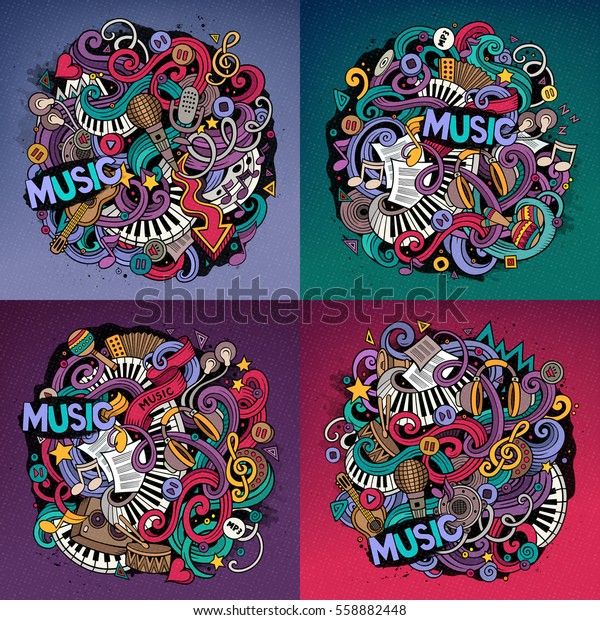 Music Cartoon Vector Hand Drawn Doodle Stock Vector (Royalty Free ...