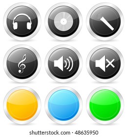 Music Circle Icon Set On White Stock Vector (Royalty Free) 48635950 ...