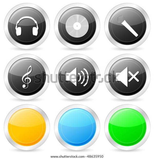 Music Circle Icon Set On White Stock Vector (Royalty Free) 48635950 ...