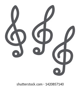 Music Clef Line Icon Music Note Stock Vector (Royalty Free) 1420857140 ...