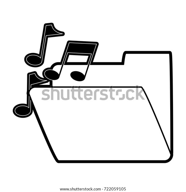 Music File Folder Icon Image: vetor stock (livre de direitos) 722059105 ...