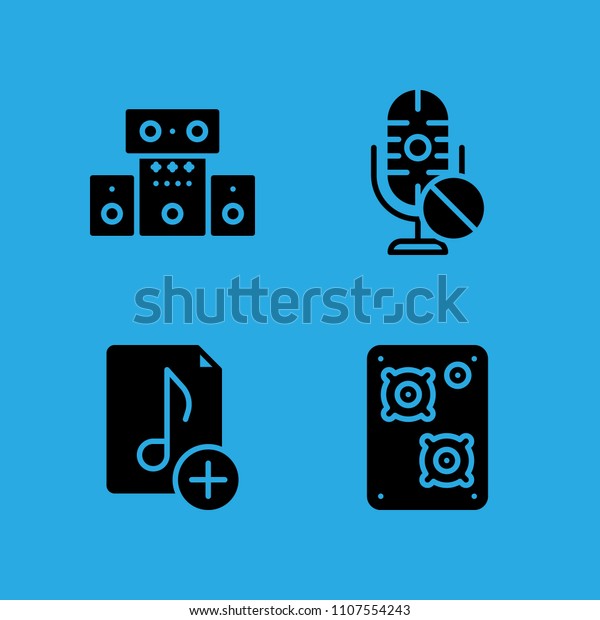 Music File Microphone Sound System Speaker Stock Vector (Royalty Free ...