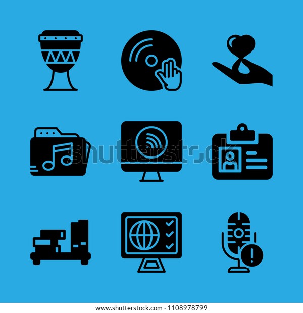 Music Folder Microphone Id Card Television: เวกเตอร์สต็อก (ปลอดค่า ...