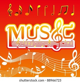 Music Font Design Stock Vector (Royalty Free) 88966723 | Shutterstock
