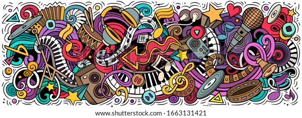 Music Hand Drawn Cartoon Doodles Illustration Stock Vector (Royalty ...