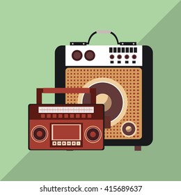 Music Icon Retro Concept Flat Illustration Stock Vector (Royalty Free ...