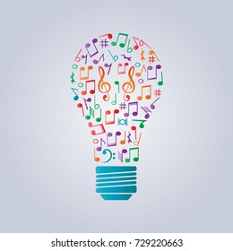 Music Idea Bulb Created By Colorful Stock Vector (Royalty Free ...