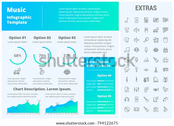 Music Infographic Template Elements Icons Infograph Stock Vector ...