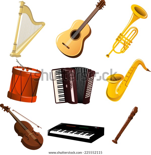 Music Instrument Cartoon Set Stock Vector (Royalty Free) 225552115