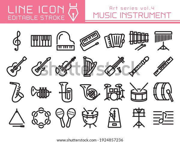 Music Instrument Vector Icon Set Editable Stock Vector (Royalty Free ...