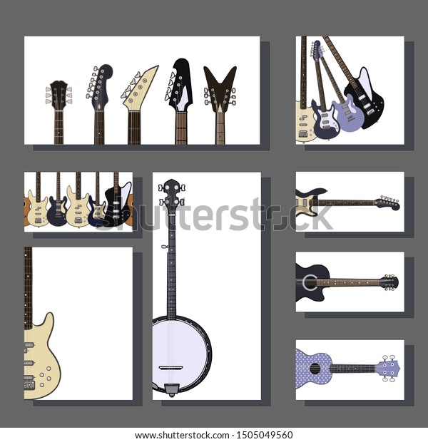 Music Instruments Templates Poster Design Announcements Stock Vector ...