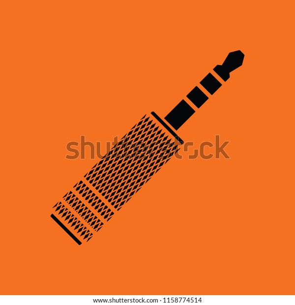 Music Jack Plugin Icon Orange Background Stock Vector (Royalty Free ...