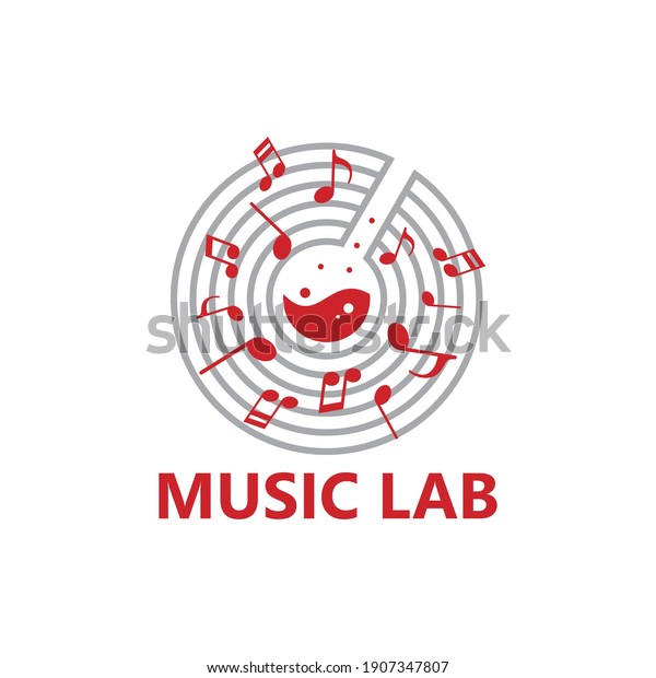 Music Lab Logo Template Design Stock Vector (Royalty Free) 1907347807