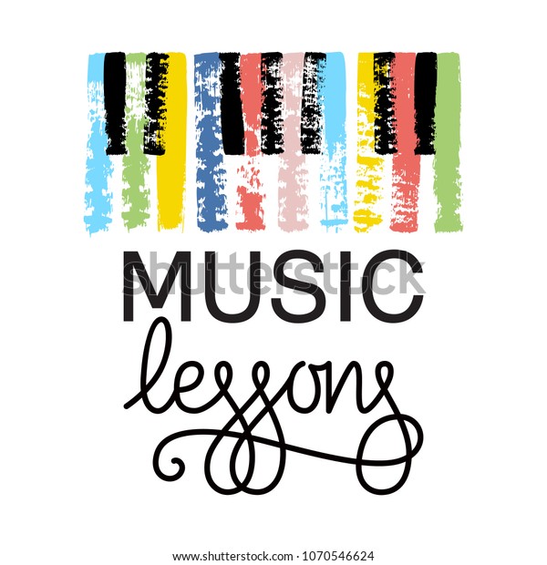 Music Lessons Logo Hand Drawn Piano Stock Vector (Royalty Free ...