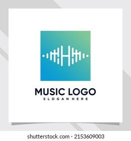 Music Logo Design Initial Letter H Stock Vector (Royalty Free ...