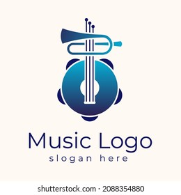 Music Logo Logo Different Musical Instruments Stock Vector (Royalty ...